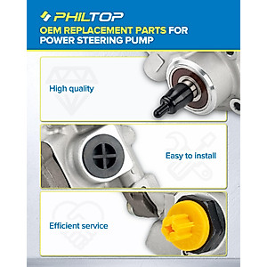 PHILTOP 20-1008 Power Steering Pump Fit For 2003-2010 Ram2500; Ram3500, 2008 Ram1500 Power Steering Pump