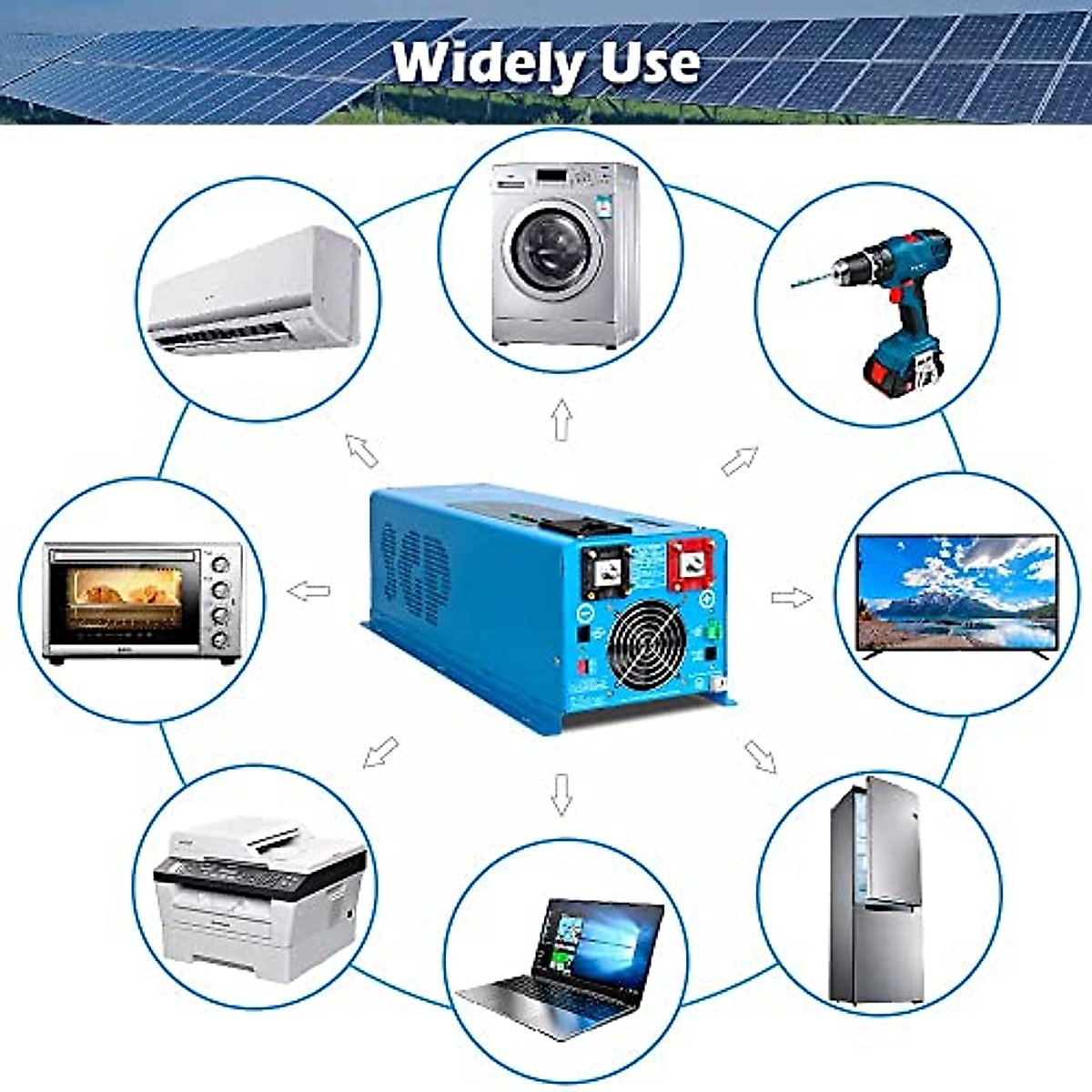 SUNGOLDPOWER 6000W Inverter Charger, 24 Vdc and 240 Vac Input, 120V/240V AC Output Split Phase,Low Frequency,Peak 18000w,Pure Sine Wave Inverter with LCD Remote Panel(Updated Version)
