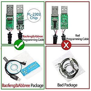 Baofeng USB Programming Cable PL2303 Support Chirp for Baofeng UV-5R(All),BF-F8HP, BF-888S,UV82HP,UV-82(All),UV-S9Plus GM-15Pro BF-H6 Handheld ham Radio transceiver Ham Two Way Radio with Driver