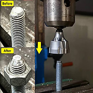 Saipe Deburring External Chamfer Tool Hex Shank Bolt Thread Repair Tool Deburring Chamfering Tools Metal Deburring Chamfer Drill Bit Fits for 1/8"-3/4"(3mm-19mm)