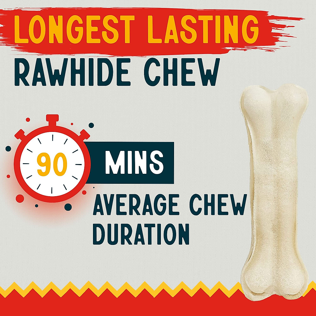 Canine Chews Pressed Rawhide Bones for Large Dogs - 5.5" Long Lasting Dog Chews - Compressed Beefhide Large Dog Chew Bones - Chew Toy Dog Bones - Raw Hide Bones Dog for Aggressive Chewers (5.5", 8pk)