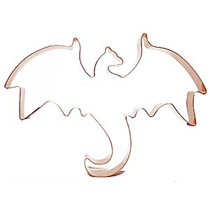 Mythical Flying Dragon Cookie Cutter 6.25 X 4.25 inches - Handcrafted Copper Cookie Cutter by The Fussy Pup