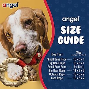 Angel Pet Supplies Bear Natural Rope Dog Toy | Handmade & Durable Dog Toys | Interactive Play & Mental Stimulation | Handmade Puppy Toys and Dog Toys