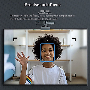 HSQMA 1080P HD Webcam - Web Camera with Microphone, 90°Camera W/2 Noise-canceling Mics &Privacy Cover, Plug & Play USB Webcam for Video Callling, Zoom/Skype/Facetime,PC/Mac/Laptop