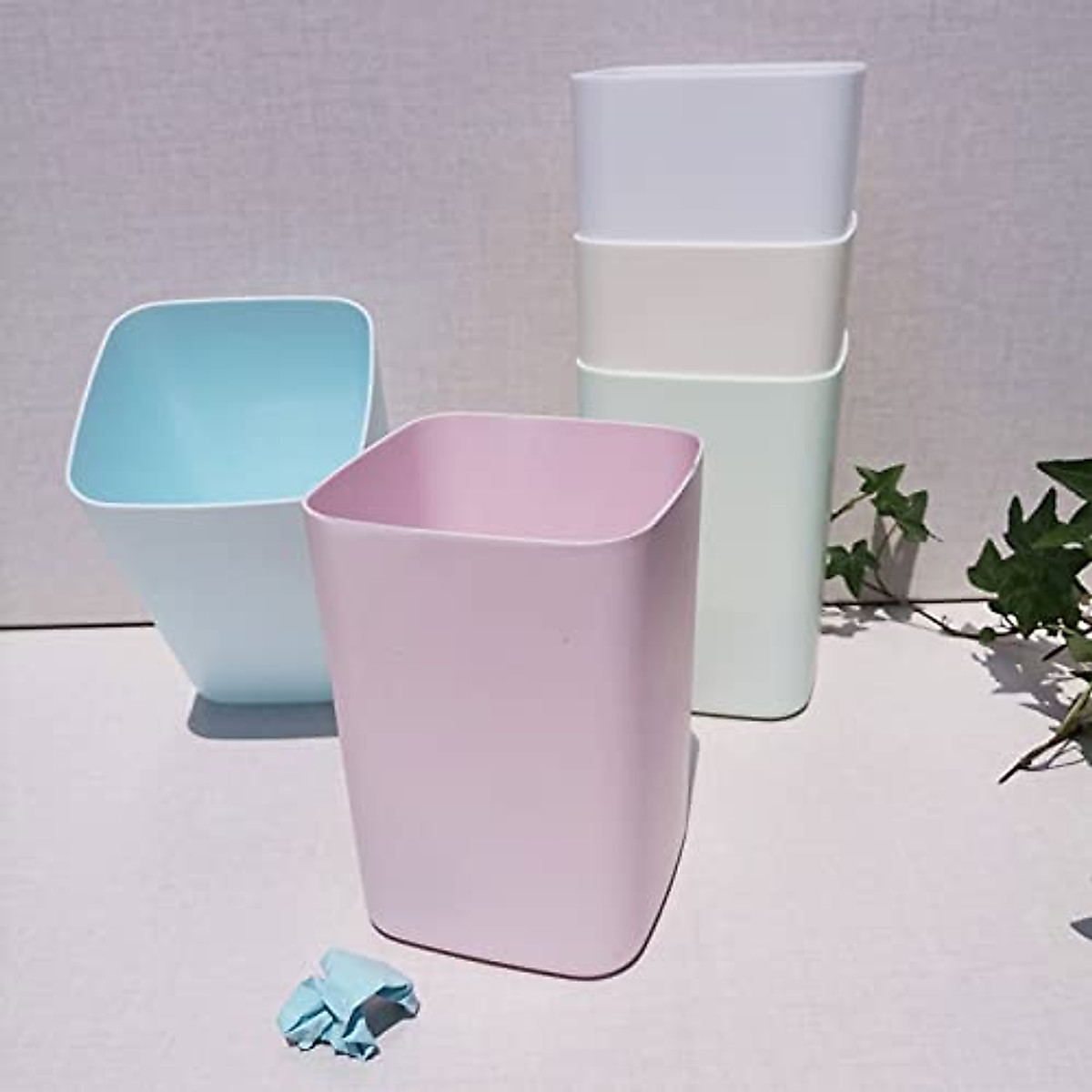 Hilsayum PCS Kitchen Trash Can Plastic Open-Mouth Garbage Box Small Rubbish Can Square Storage Bucket for Home Desktop