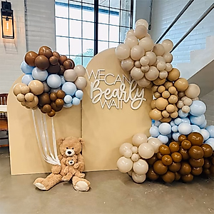 We Can Bearly Wait Sign - Adorable Teddy Bear Baby Shower Decoration Wooden Backdrop for Gender Reveal Party, Baby’s 1st Birthday, and Nursery Decor