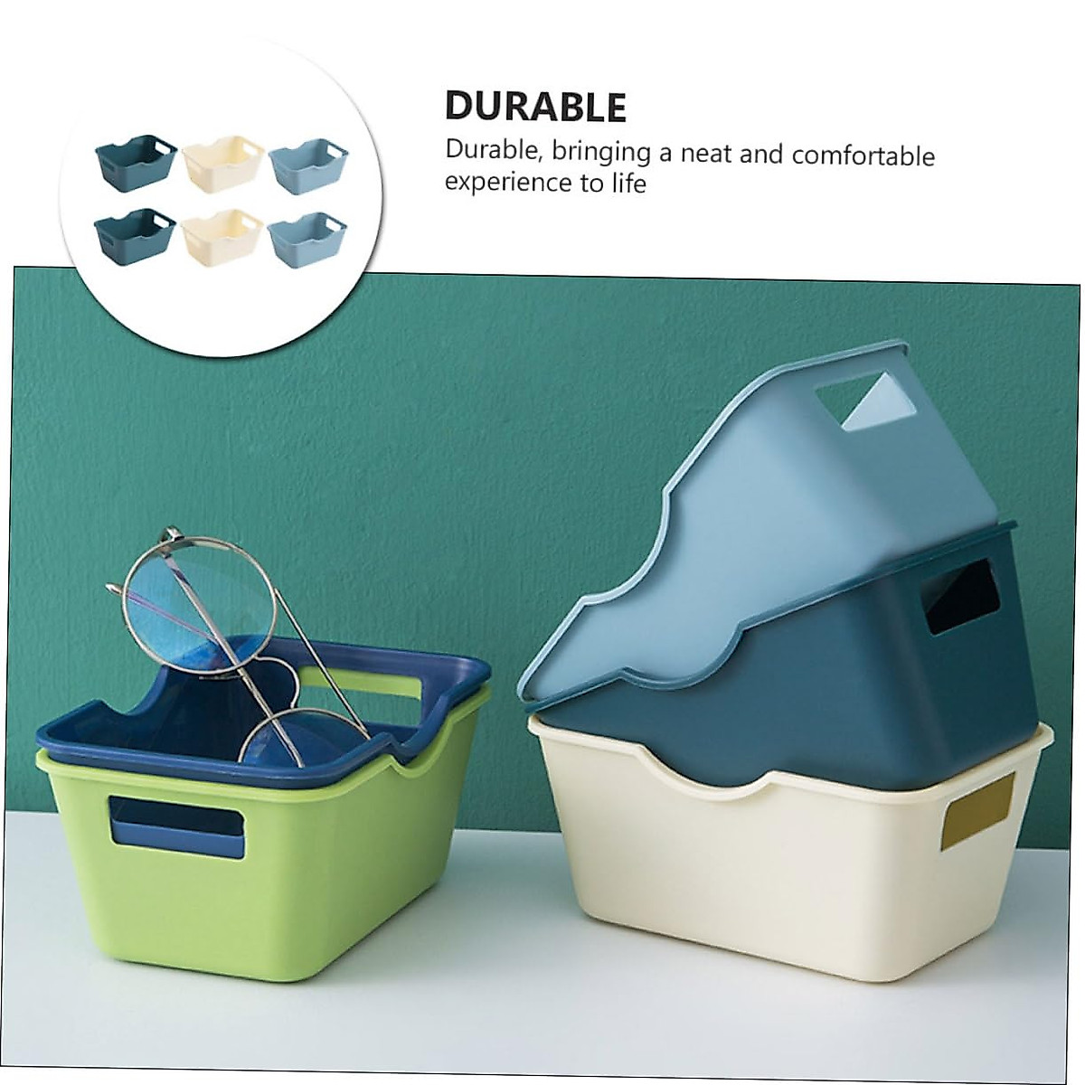 FRCOLOR Plastic Storage Basket 6pcs Box Storage Box Desktop Finishing Tray Pp Mini Plastic Storage Baskets