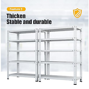 JINLIFORTOY Household Storage Rack, Adjustable Display Rack, Basement Balcony Storage Rack, Carbon Steel Storage Rack (White, 47.2 * 15.7 * 70.8in)