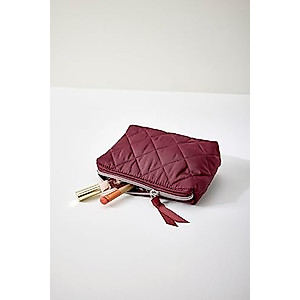 Vera Bradley Performance Twill Cosmetic Makeup Organizer Bag, Raisin