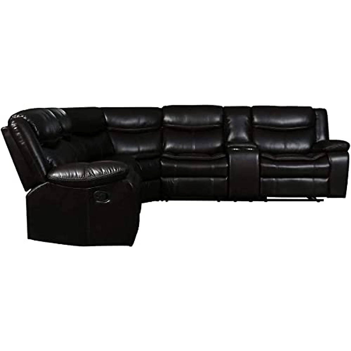 Blackjack Furniture Marsden Modern Leather Air Reclining Living Room Sectional, Brown