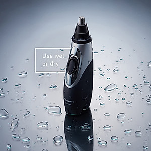 Panasonic Men's Wet/Dry Nose & Ear Hair Trimmer with Vacuum Cleaning System, Black
