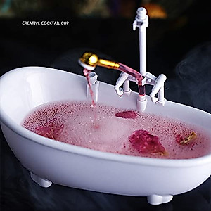 Lsotier Bathtub Cocktail Bar Wine Glasses - Creative Drinkware, Smoothie Cold Drink Glasses, Novelty Bathtub Juice Cup Drink Cup for Wedding Party Bar Decor