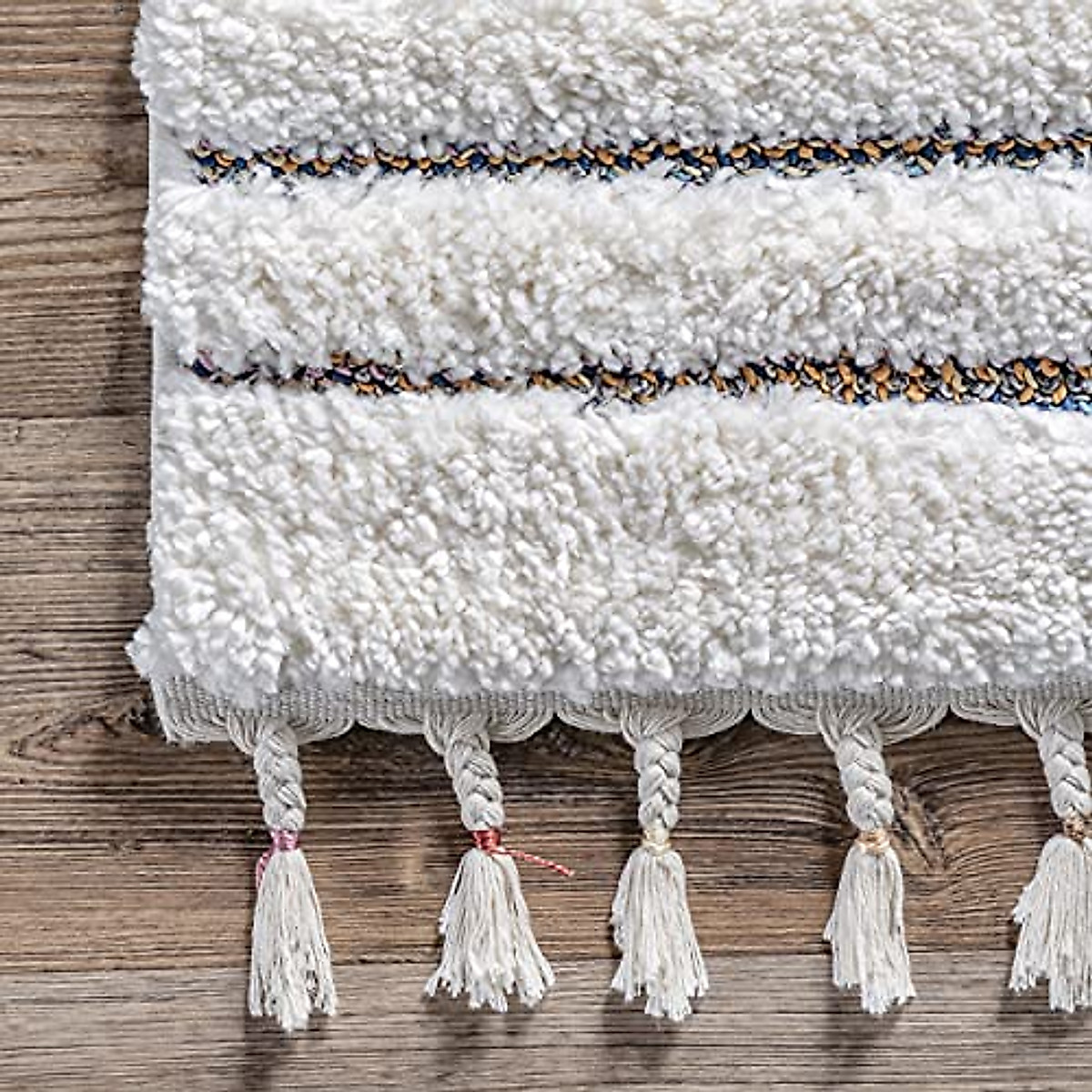 nuLOOM Angela High-Low Modern Diamond Tassel Area Rug