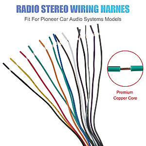 RDBS 16 Pin Radio Wiring Harness Plug Fit for Pioneer CD DVD Stereo Power Speaker Wire Replacement Aftermarket…