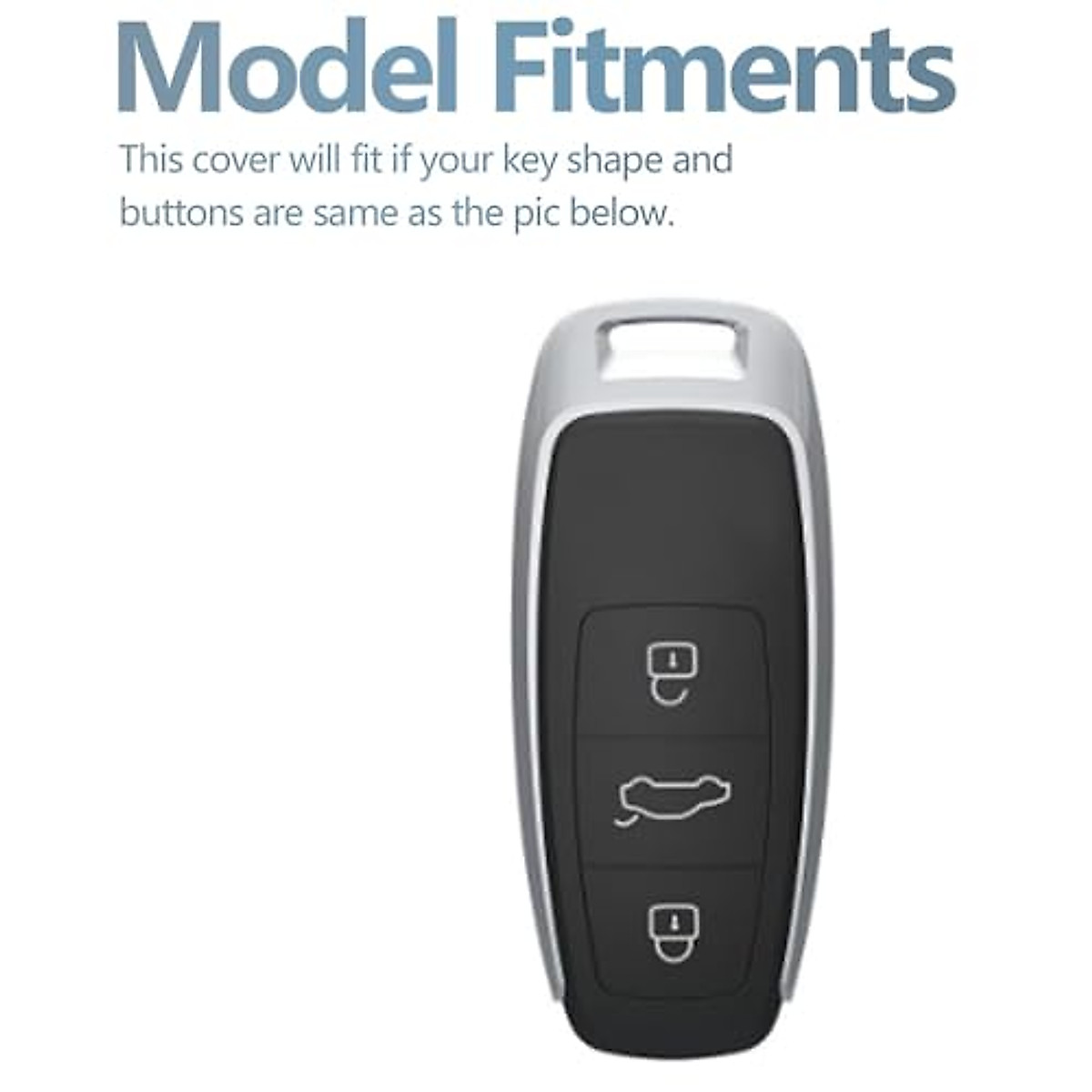 SWEETBOND Key Fob Cover with Keychain fit Audi A6L A6 A7 A8 Q7 Q8 E-Tron 2018-2022 A3 S3 S6 SQ7 RS6 S7 RS7 Smart Remote Control Protector white