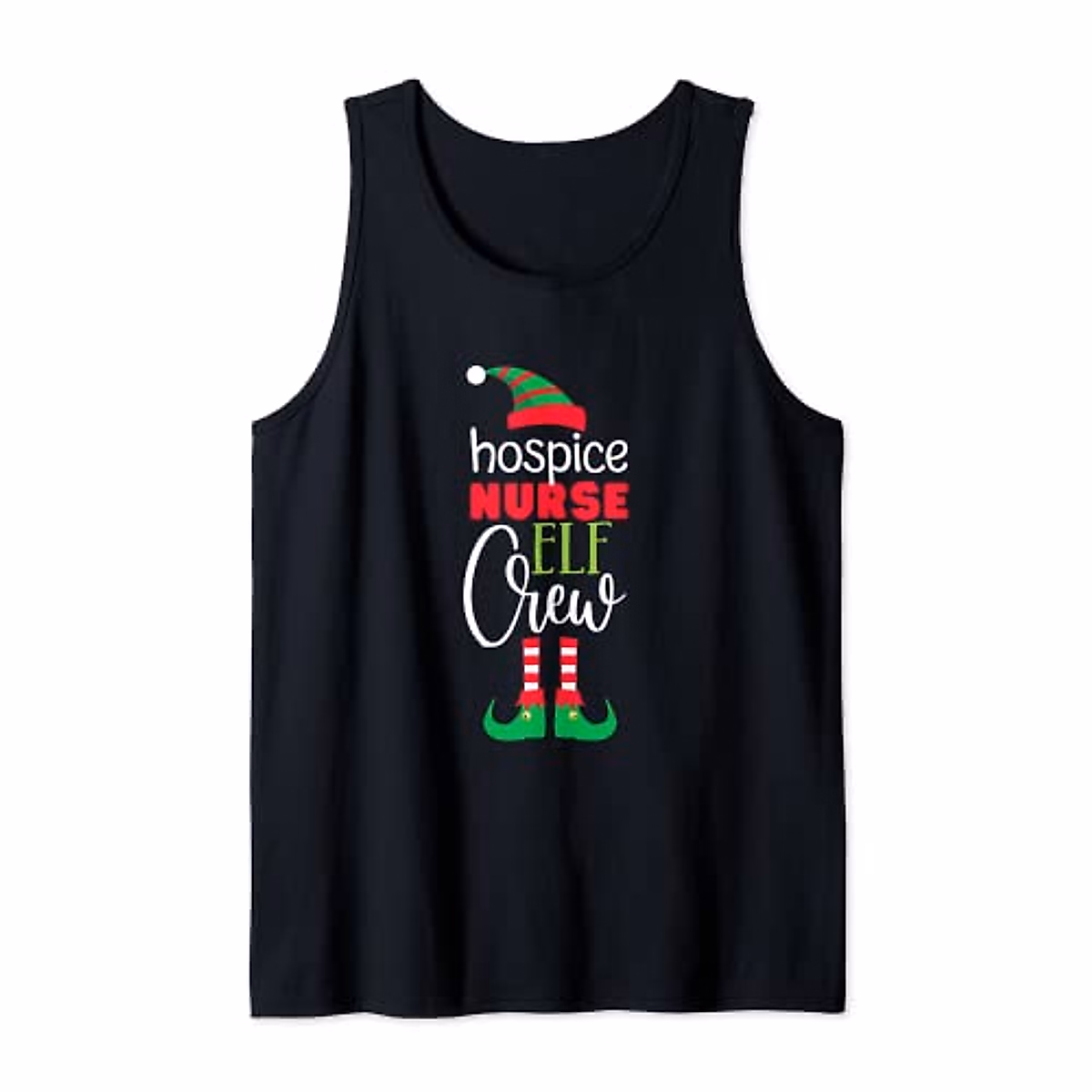 Hospice Nurse Elf Crew Christmas Matching PJs Nursing Tank Top