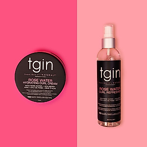 tgin Rose Water Curl Refresher for Curly, Coily, and Wavy Hair, with Acai Berries, Moisturizes and Soothes Dry Hair and Scalp, Braids, Protective Styles, and Locs, 8 fl oz