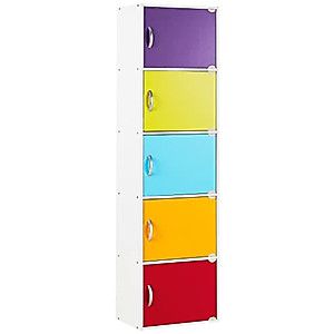 HODEDAH IMPORT Bookcase, Rainbow, 5 Door