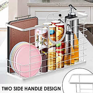 Dalanpa Multifunctional Kitchen Pot Lid Holder, Kitchen Cutlery Basket, Pot Lid Storage Organizer for Pot Lids, Pots, Cutting Boards, Tableware