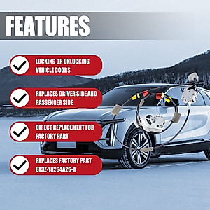 FEXON Rear Door Latch w/Cabel for Ford F150 1997-2004, Left and Right 2 Pack, Fit Rear Driver and Pasenger Doors and Upper Position 6L3Z-18264A26-A 6L3Z-18264A27-A