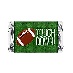 60 Sports Football Miniature Candy Bar Wrapper, Mini Candy Bar Stickers for Birthday Party, Baby Shower, Wedding, Graduation, or Any Family Event Decorations, Candy Not Included.