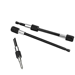 aiyun Drill Bit Extension Set - 6 PCS Quick Release Magnetic Drill Extension Bit Holder with 1/4” Hex Shank (Black)