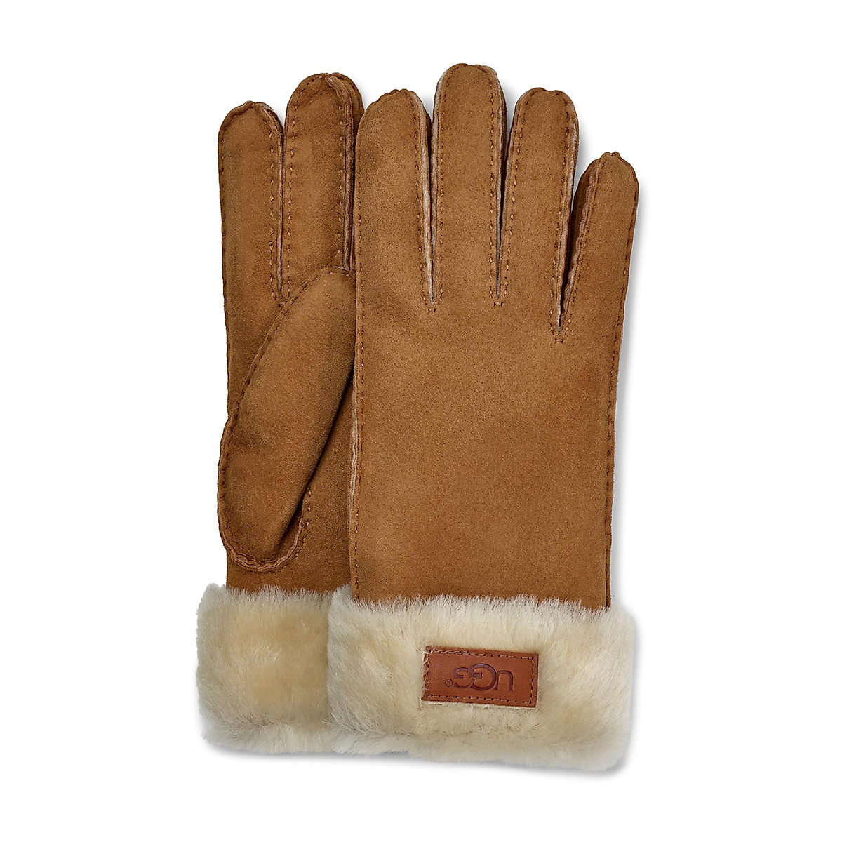 UGG Women's Leather Turn Cuff Sheepskin Shearling Lined Glove