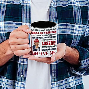 Viberty 50th Birthday Gifts For Men Women, 1974 Birthday Gifts Ideas, 50th Birthday Mugs Funny, 50 Year Old Birthday Gifts For Mom, Dad, Friend, Coworker, Him, Family, 50th Ceramic Mug 11oz