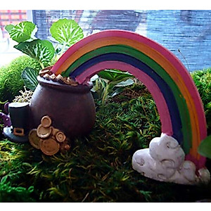 MIABE Miniature Fairy Garden AccessoriesSupplies for Rainbow and Pot of Gold 1pc MI 55806 Irish for Garden, Patio, Deck, Porch, Terrarium, Dollhouse - Yard Art Decoration.