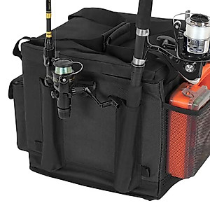 Pelican - Exocrate Fishing Bag - Large Saltwater Resistant Fishing Bag - Kayak Fishing Tackle Storage Bag - Fits a Milk Crate,Black