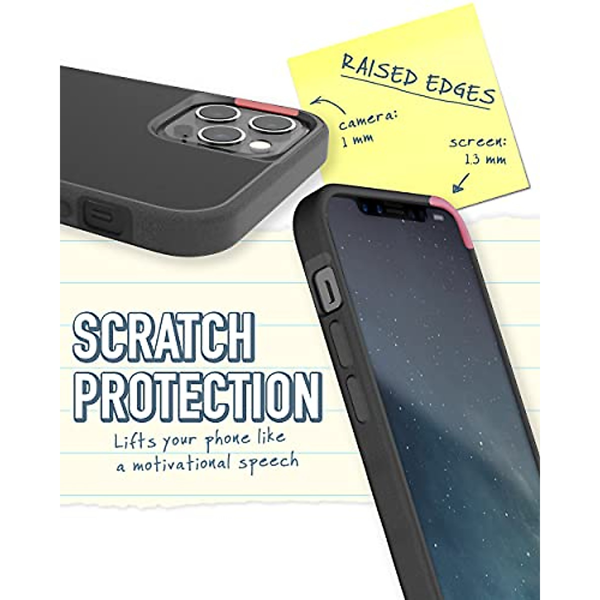 Smartish iPhone 12/12 Pro Slim Case - Gripmunk [Lightweight + Protective] Thin Cover (Silk) - Black Tie Affair