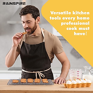 Rainspire 2-Pack Cooling Rack 10" x 15" Stainless Steel Heavy Duty Cooling Racks for Cooking and Baking Oven Safe Wire Rack for Cooking Baking Rack for Oven Cooking Fits Jelly Roll Pan