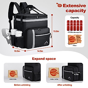 GoHimal Food Delivery Backpack,insulated food delivery bags for Delivery Bike,Large Pizza Delivery Bag for HOT/COLD with 4 Pockets Reflective Perfect for Uber Eats,Camping & Beach