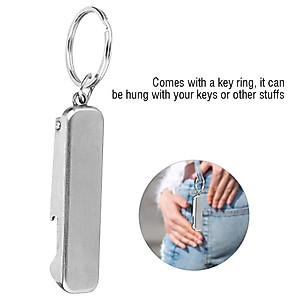 Dilwe 2 in 1 Nail Cutter Bottle Opener, Stainless Steel Mini Foldable Nail Clippers with Keychain
