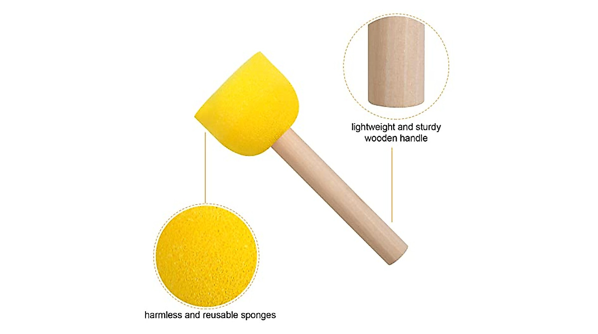 30 Pcs Round Sponge Brush Set for Acrylic Painting & Crafts