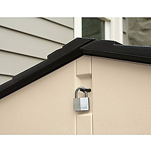 Rubbermaid Slide-Lid Resin Weather Resistant Outdoor Storage Shed, 6 x 3.75 feet, 96 cu. ft., Olive/Sandstone, for Garden/Backyard/Home/Pool