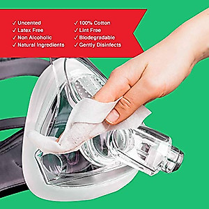 40 Pack - Travel CPAP Mask Wipe Towelettes - 40 Wipes Total {1 Wipe Per Packet} Unscented, 100% Cotton, Lint Free | For Cleaning CPAP Mask | Perfect For Travel