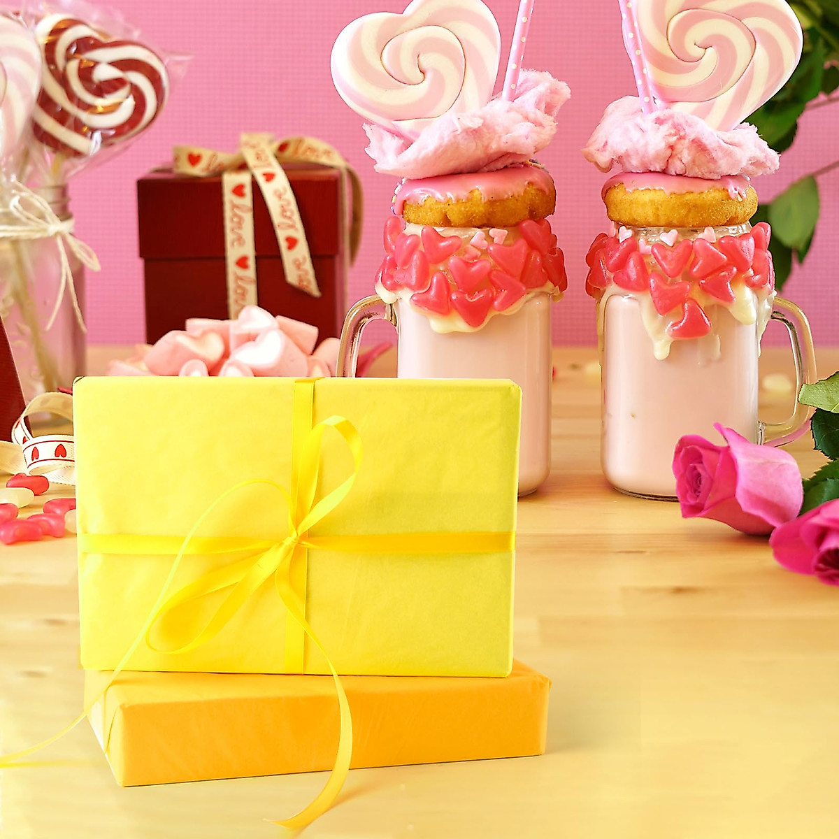 PLULON 60 Sheets Yellow Tissue Paper Bulk and PLULON 60 Sheets Brown Tissue Paper Bulks