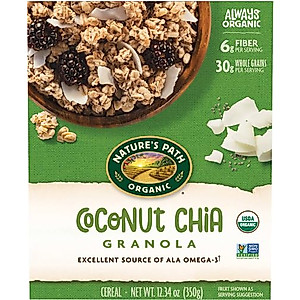 Nature's Path Organic Coconut Chia Granola, 12.34 Ounce, Non-GMO, 30g Whole Grains, with Omega-3 Rich Chia Seeds