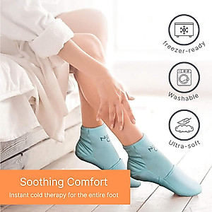 NatraCure Cold Therapy Socks - Reusable Foot Ice Pack - Cooling Socks for Hot Feet, Cold Feet Session for Chemo Socks, Neuropathy Pain Socks, CRPS Relief, Ice Pack for Feet - Size: Small/Medium