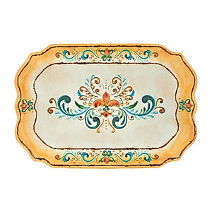 Supreme Housewares 20 Inch Melamine Serving Tray Serving Platter Rectangular Tray BPA-Free Large Tray for Charcuterie, Food, Fruit, Snack, and Dessert (Tuscany)