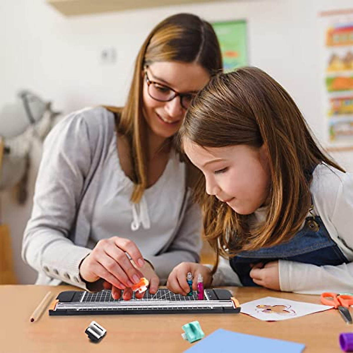 ZEQUAN Paper Cutter Blades, Paper Trimmers Replacement Blades with Safe Hiding Blade Design, Orange 1 x 1 x 0.86 in