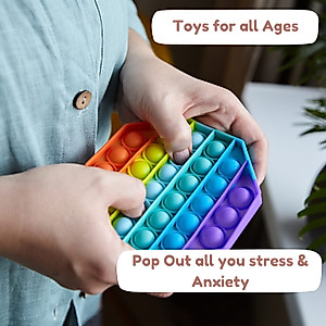 Lyft Livin Teethers Push Pop SiliconeToys for Babies Toddlers |Adults| Relief Sensory Poppers Fidget Helps Improve Motor Skill Memory & Autism for Preschool Crawling Baby Kids - Red Heart