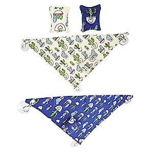 balacoo 2 Sets of Lizard Hammock Bearded Dragon Reptile Bed with Pillow Reptile Lounger Hammock Triangular Haning Net Hammock Swing Hanging Bed for Bearded Dragon Leopard Gecko Rat