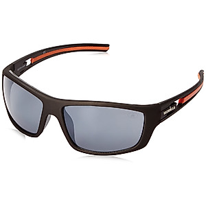 Ironman Men's Energetic Wrap Sunglasses, Matte Rubberized Metallic, 64 mm