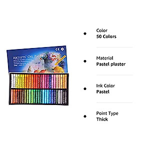 Oil Pastel Set,Professional Painting Soft Drawing Graffiti Art Crayons Washable Round Non Toxic Pastel Sticks for Artist,Kids,Student,Beginner (50 Colors)