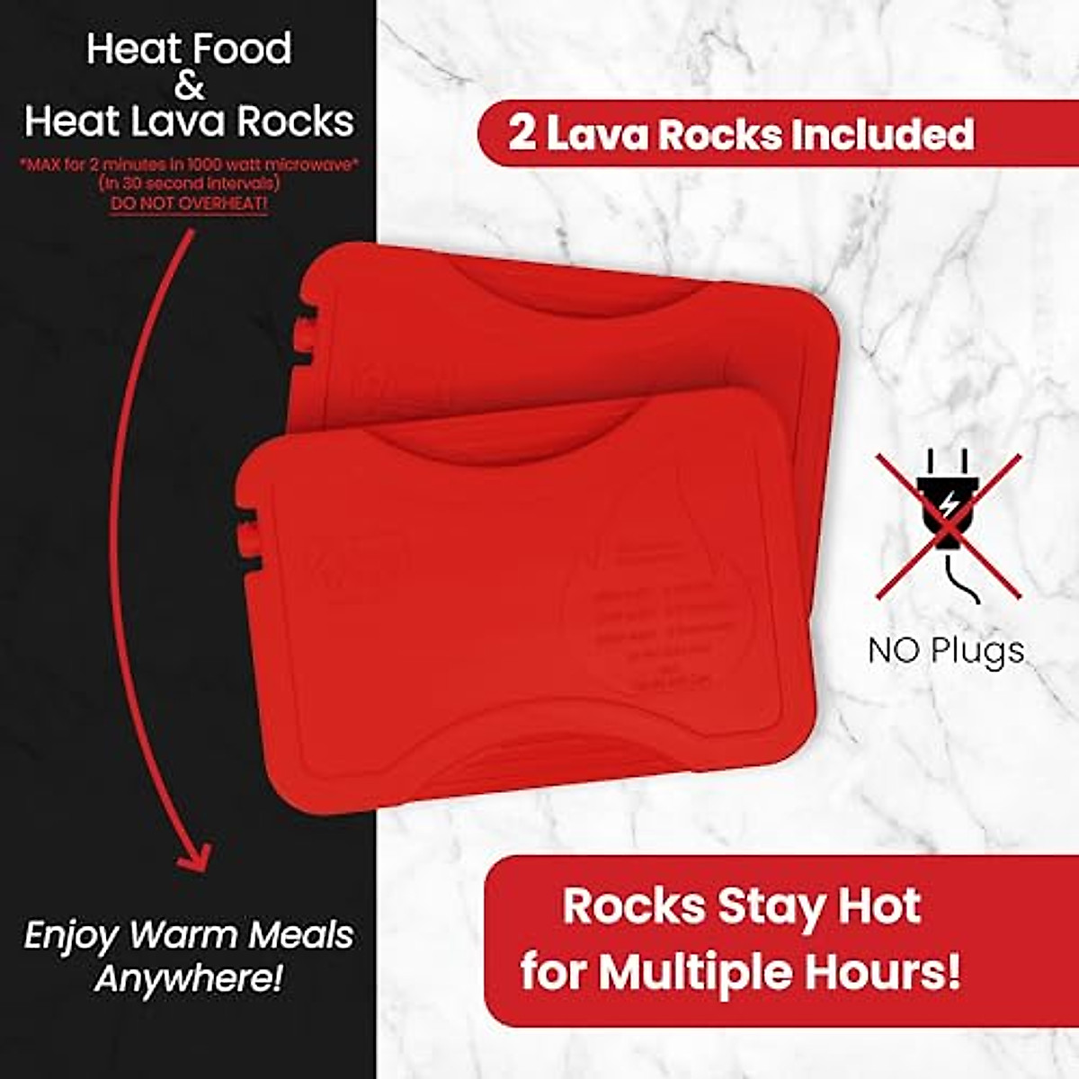 Lava Lunch Patented Heated Lunch Box | Insulated Bag with Microwaveable Heat Packs | 3 Liter Capacity for Meals | Keeps Food Warm for Up To 5 Hours | Gift for Men, Women, & Kids - Dark Grey