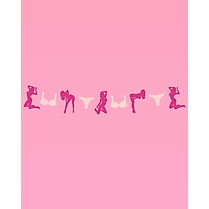 xo, Fetti Bachelorette Party Banner - Pink, 5 Ft. | Female Dancer Stripper Bach Party Decorations, LGBTQ Bridal Shower Gift, Engagement Party, Bridesmaid Favors, Gag Gift