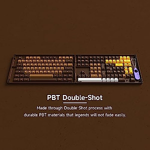 Akko Chocolate 178-Key ASA Profile PBT Double-Shot Keycap Set for Mechanical Keyboards with Collection Box