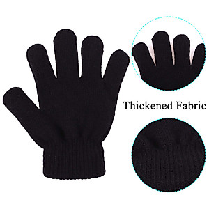 Cooraby 2 Pairs Kid's Thick Magic Gloves Toddler Winter Stretchy Warm Full Fingers Gloves Mittens